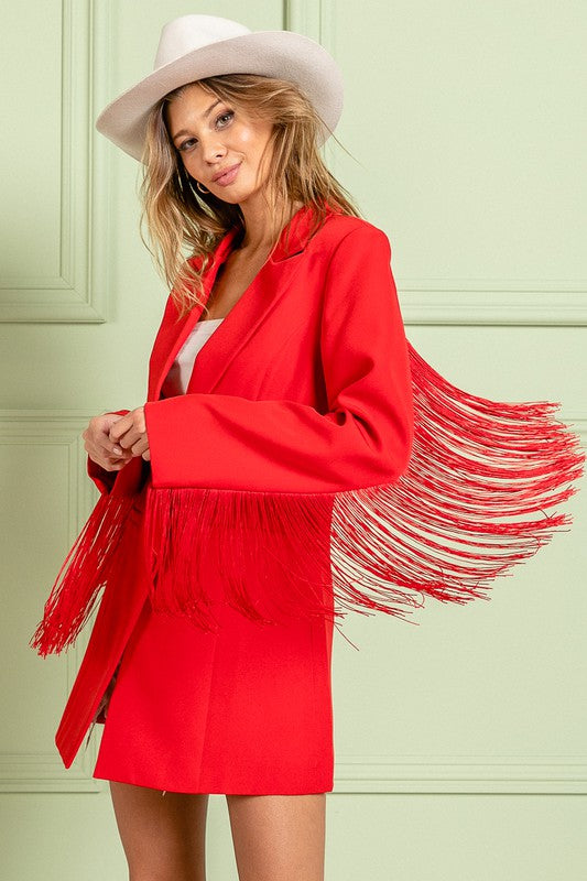 Fringe Peak Blazer - Red – Anchora Bella Boutique