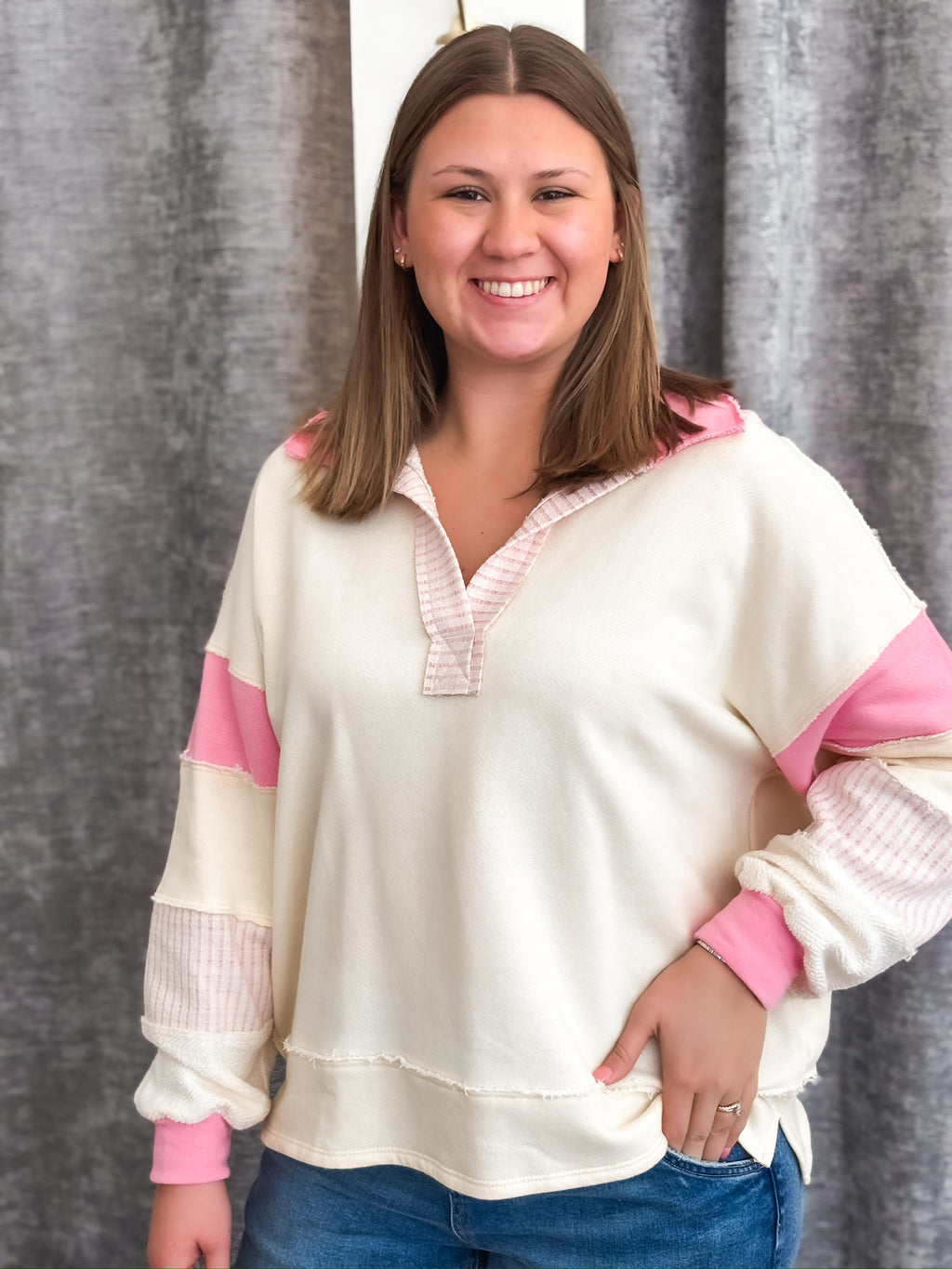 French Collared Tunic Top - Pink – Anchora Bella Boutique