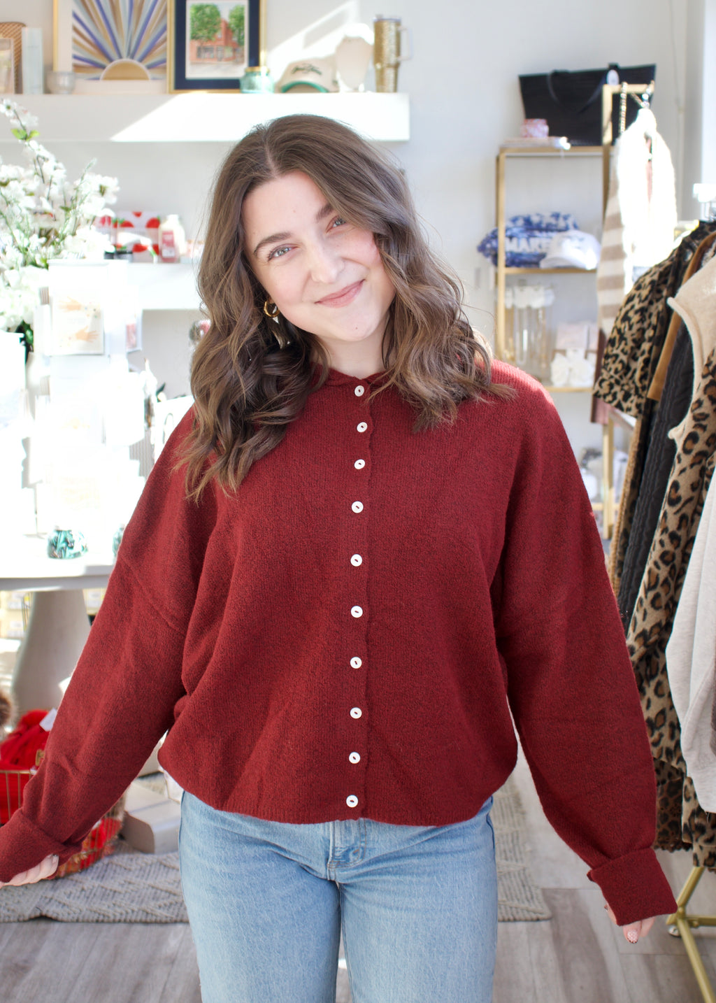 Piper Cardigan - Wine – Anchora Bella Boutique